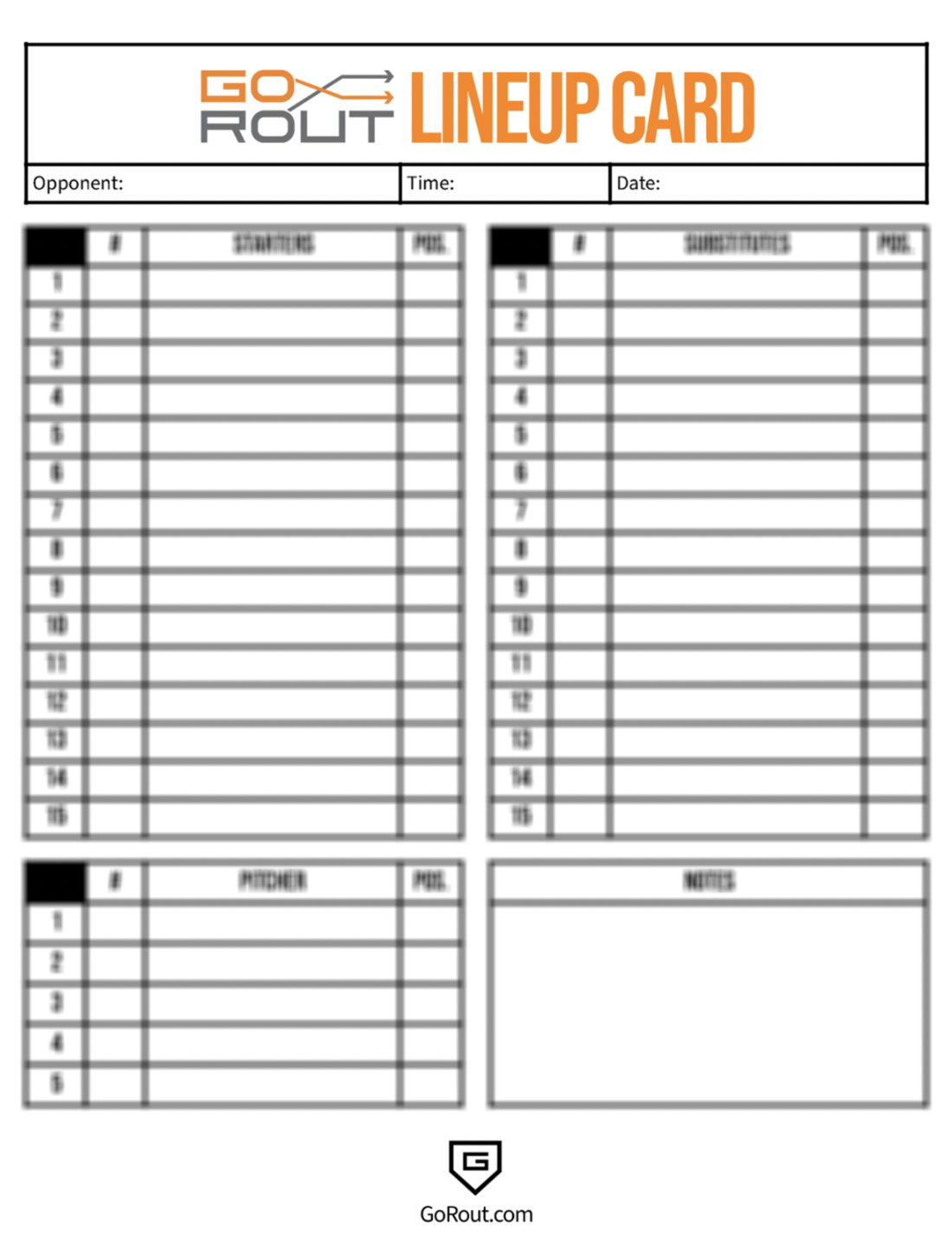 Baseball Lineup Card [FREE DOWNLOAD] - GoRout