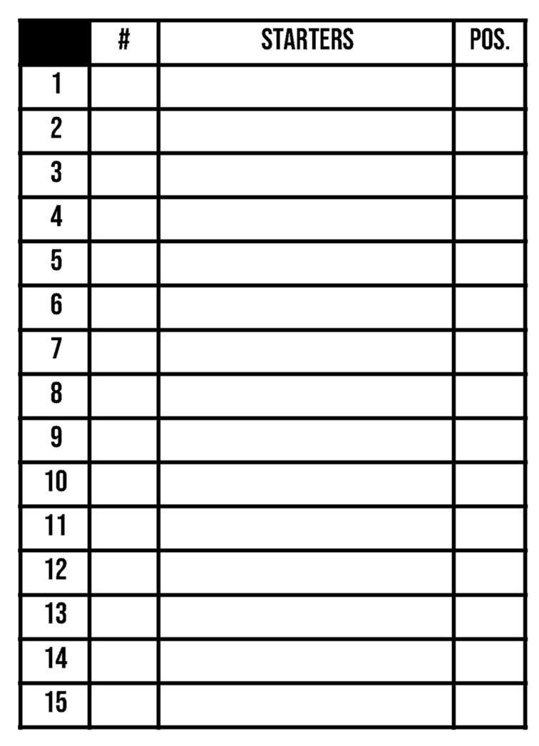 Baseball Lineup Card [FREE PRINTABLE PDF TEMPLATE] - GoRout